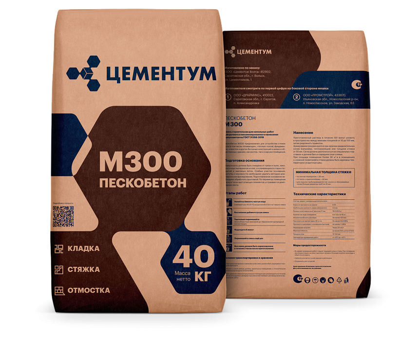 Пескобетон М300 на официальном сайте производителя